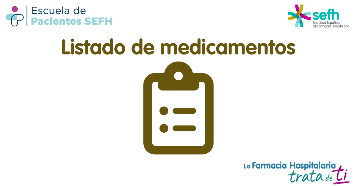 Listado de Medicamentos - Pediatría - Escuela de Pacientes SEFH